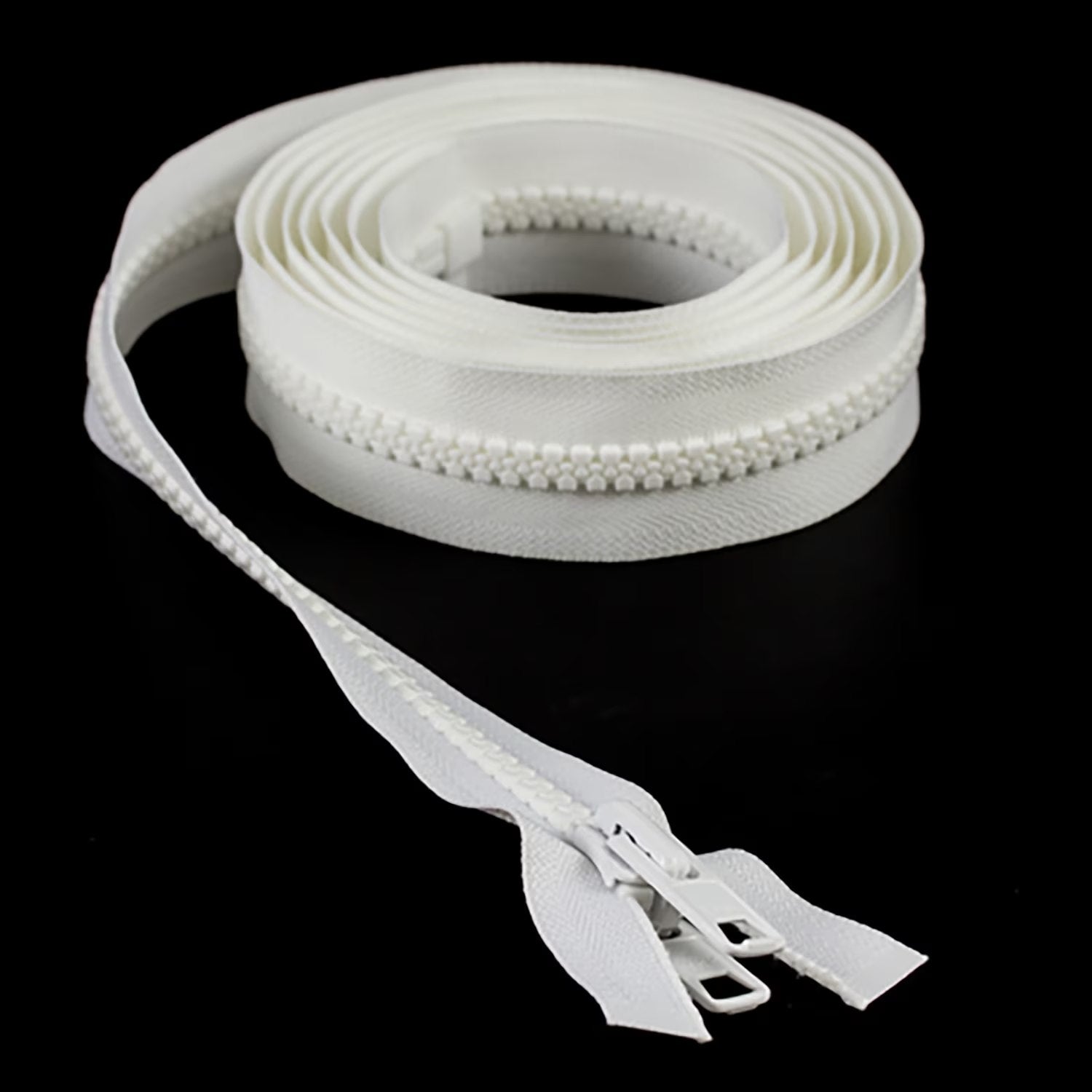 YKK® Vislon® #10 Double Pull Zipper – White 120” – House of Canvas